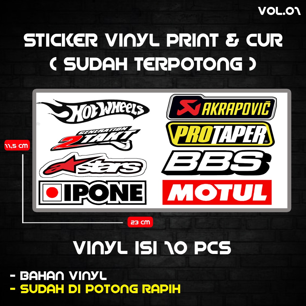 Jual Stiker Motor Racing Sunmori (Isi 10 Pcs) Vinyl Pack Print & Cut ...