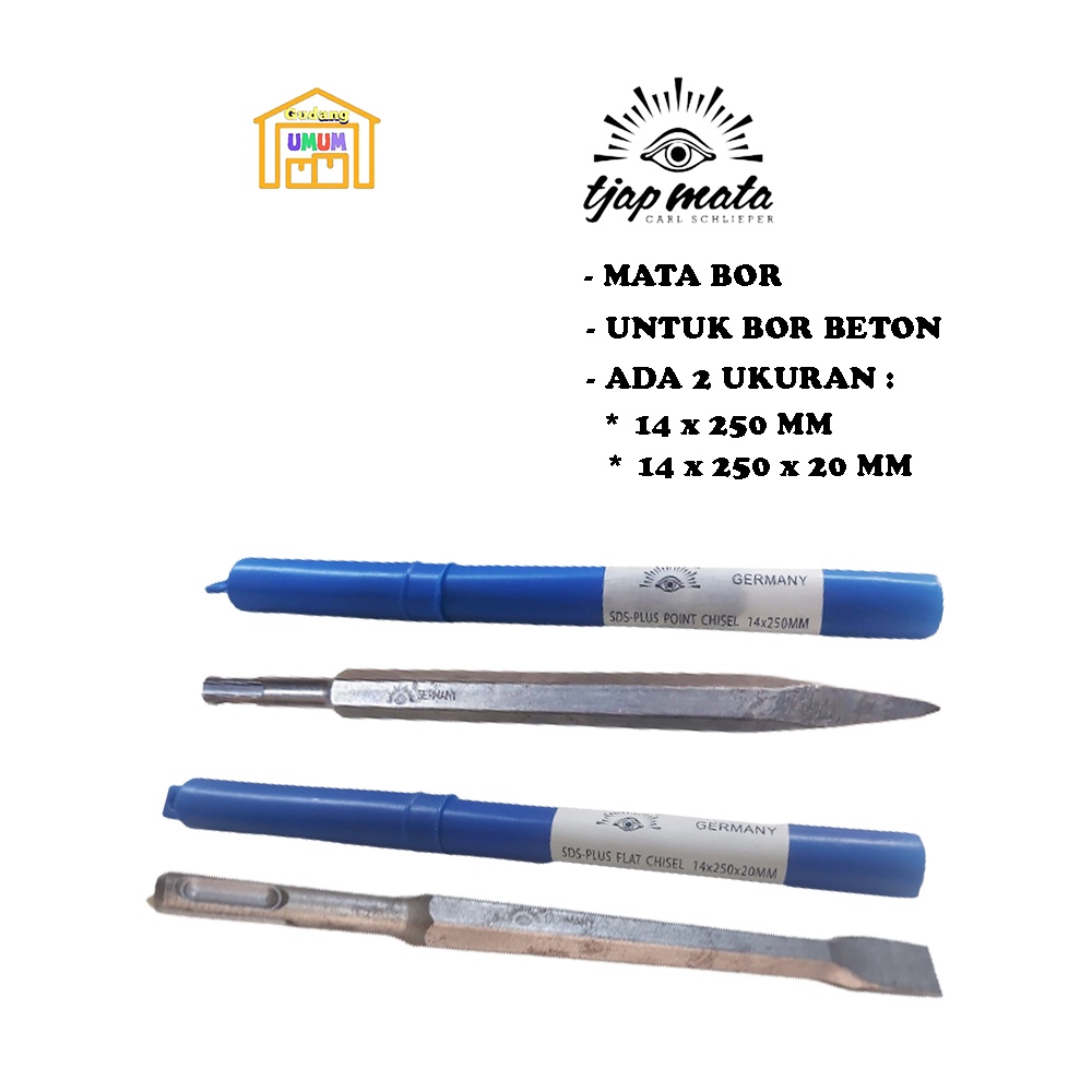 Jual Pahat Bobok Beton Mata Bor Pahat Papak Cap Mata Lancip - Gepeng ...