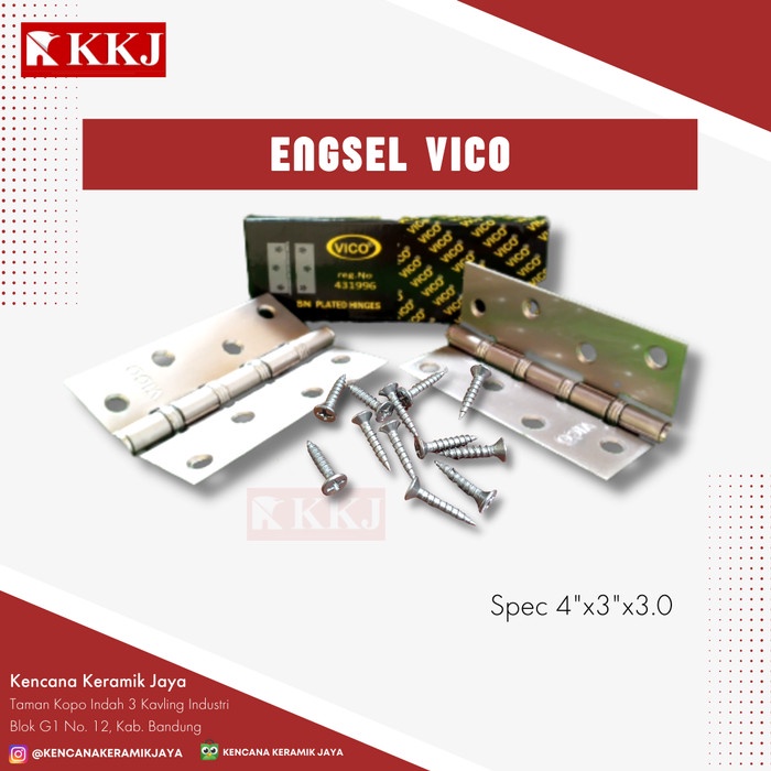Jual ENGSEL LIPAT PINTU VICO 4" INCH | Shopee Indonesia