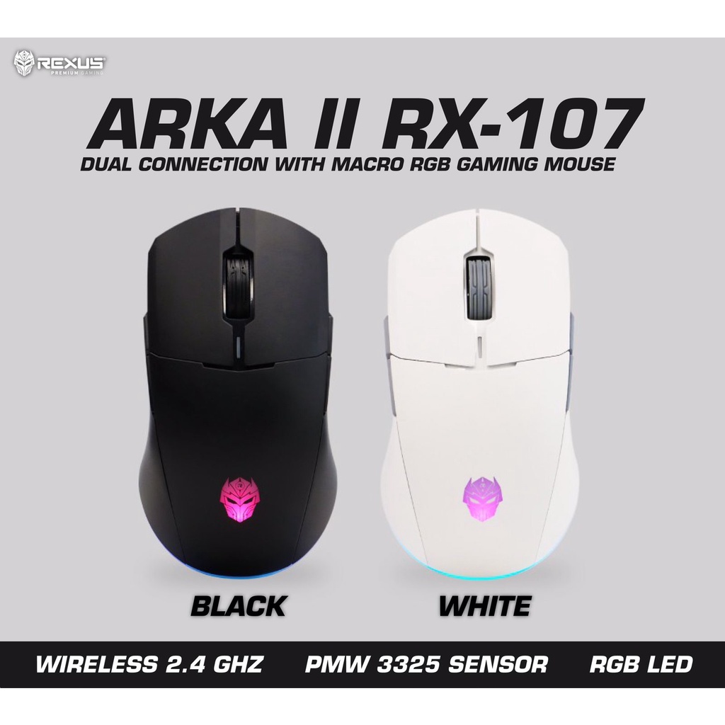 Jual REXUS ARKA II / ARKA 2 RX-107 MACRO RGB WIRELESS GAMING MOUSE ...