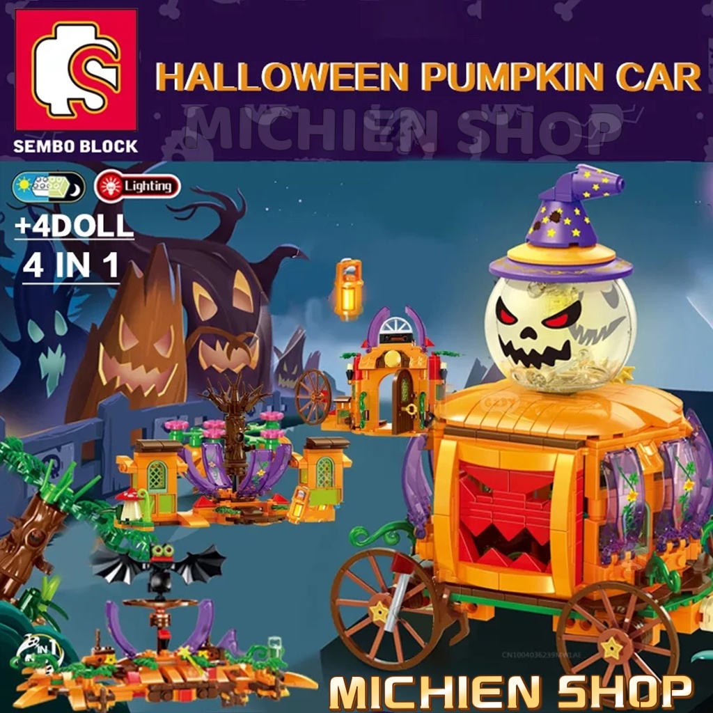 Jual Sembo Block Mainan Labu Halloween DIY Blok Kit Anak Sembo | Shopee ...
