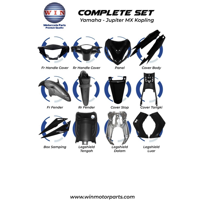 Jual COMPLETE SET BODY JUPITER MX HITAM /FULL SET BODY JUPITER MX ...