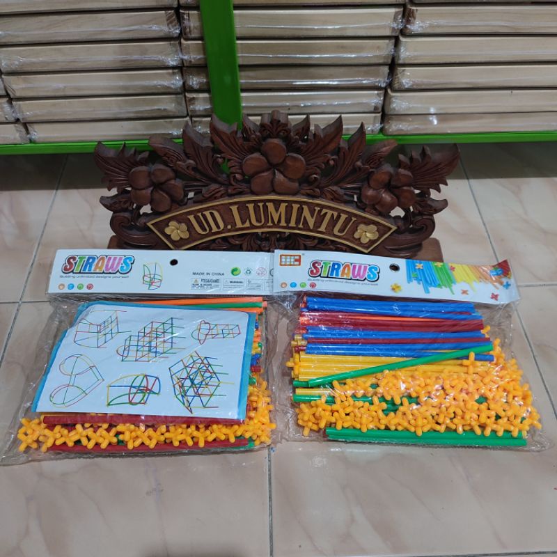 Jual Magic Straw rancang bangunan 4D isi 200pcs (100 pipa + 100 ...