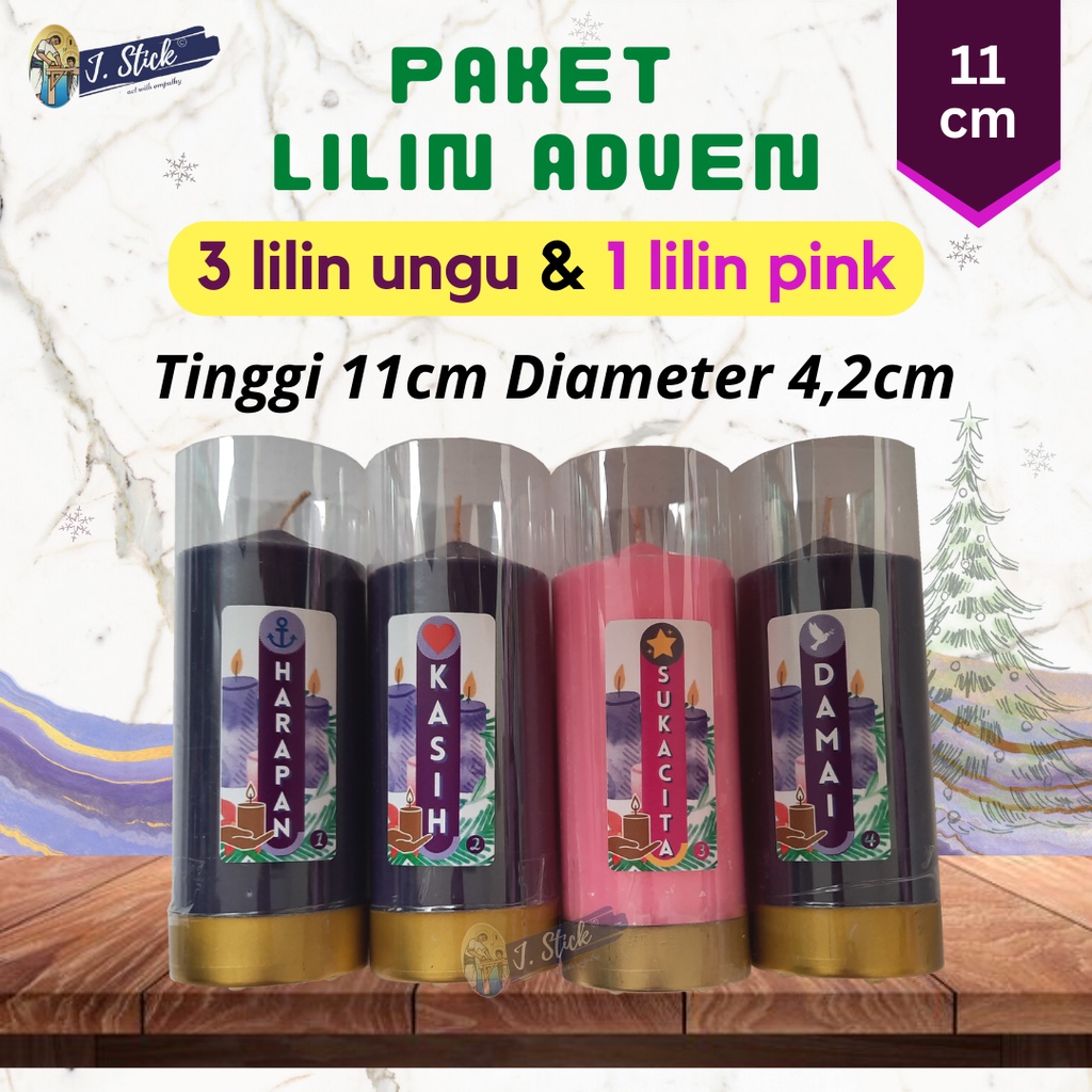 Jual Lilin Rohani Katolik, Lilin Doa, Lilin Adven 11 cm (4pcs) | Shopee ...