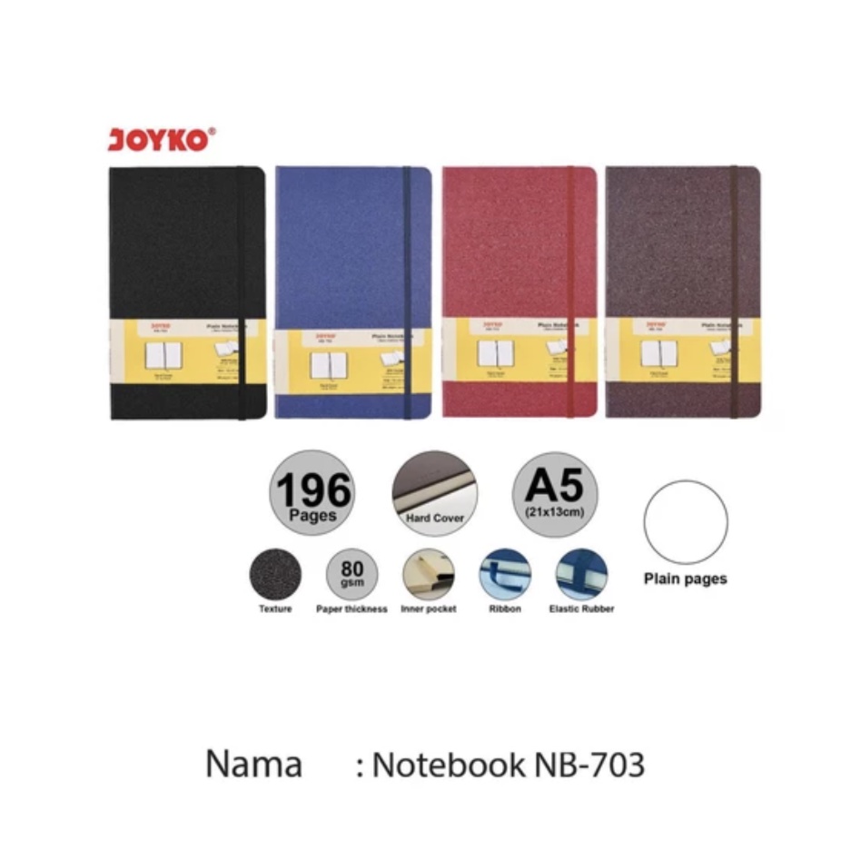 Jual Joyko Plain Notebook NB-703 Buku Catatan Sampul Hard Cover 13x21cm ...