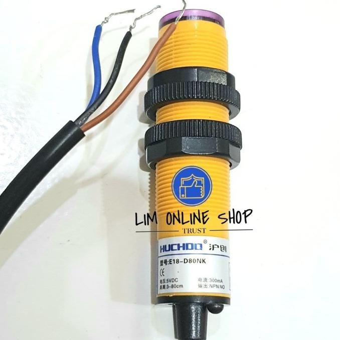 Jual E18-D80NK infrared sensor proximity adjustable 3 - 80 cm | Shopee ...