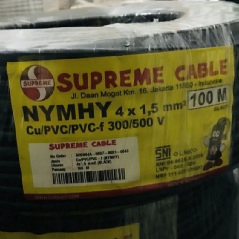 Jual Kabel NYYHY NYMHY 4x1.5 mm Supreme / Kabel Serabut 4 x 1.5 @100M | Shopee Indonesia