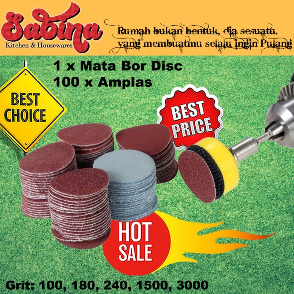 Jual Mata Bor Poles Amplas Set Mini Drill Polishing 100Pcs Grit 100 ...