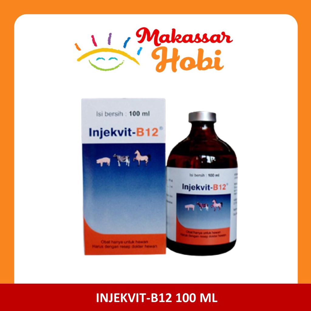 Jual INJEKVIT B12 100 ml Injeksi Vitamin B 12 Sapi Domba Kuda Babi ...