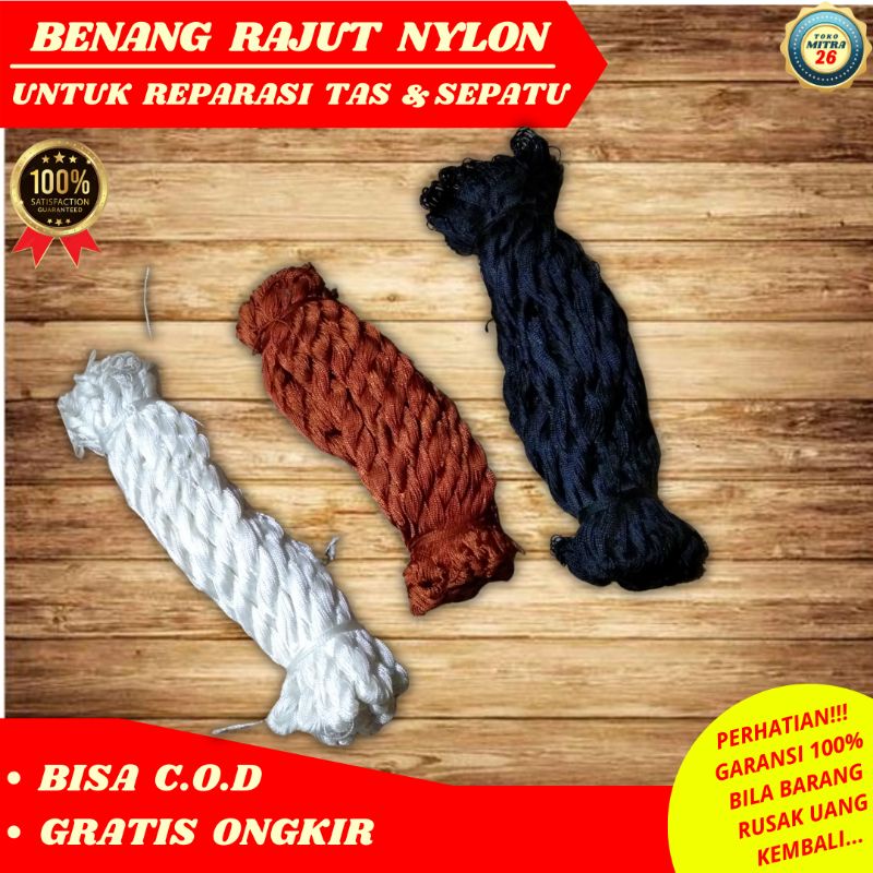 Jual Benang Nilon Rajut Kiloan Isi 20 ikat Kecil Untuk Jahit Sepatu Tas ...
