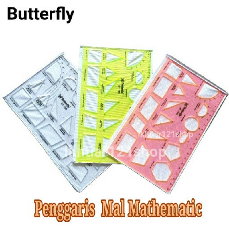 Jual Penggaris Bangun Datar Mal Blok Matematik Butterfly | Shopee Indonesia