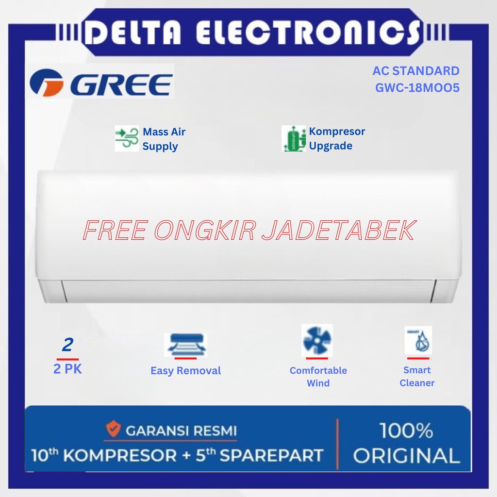 Jual GREE AC Split 2 PK Standard Series GWC 18MOO5A - AC Split New ... Jual GREE AC Split 2 PK Standard Series GWC 18MOO5A - AC Split New ...