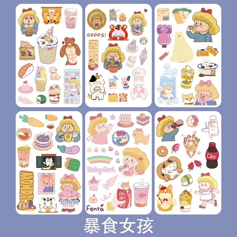 Jual 6 Lembar (Satu Set) Sticker Berkarakter Lucu | Shopee Indonesia
