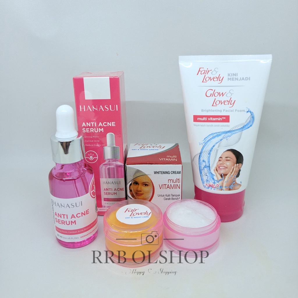 Jual BB _ Paket Fair & Lovely 3in1 Plus Serum Hanasui Anti Acne ...
