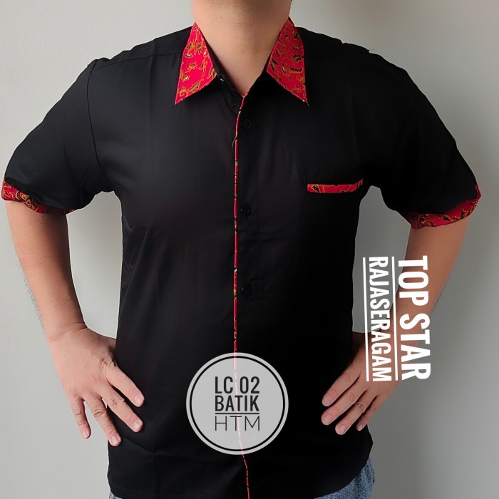 Jual Seragam Kerja Lc Batik Baju Kemeja Seragam Kerja Kombinasi Drill ...