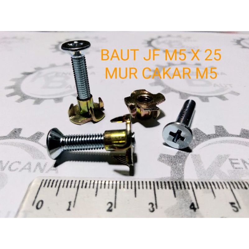 Jual BAUT JF M5 X 25 MM GALVANIS DAN MUR CAKAR / BAUT SPEAKER | Shopee Indonesia