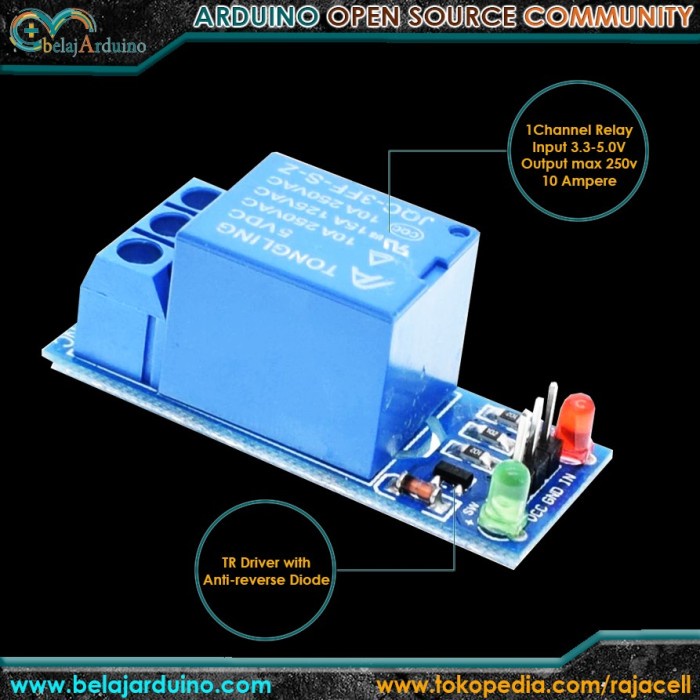 Jual Module Relay 1 Channel 5V for Arduinoo ( Best Quality ) | Shopee ...