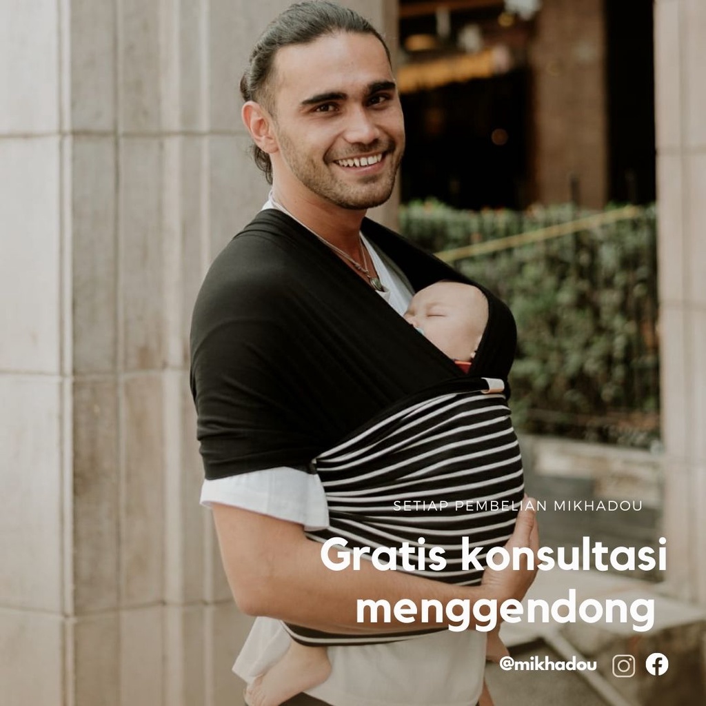 Jual Mikhadou - Gendongan Bayi Depan Stretchy Wrap Kain Gendongan Bayi ...