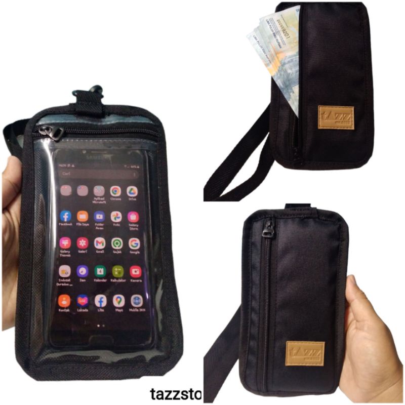 Jual Dompet Hp Gantung Touchscreen Pakai Resleting /Hanging Wallet ID ...
