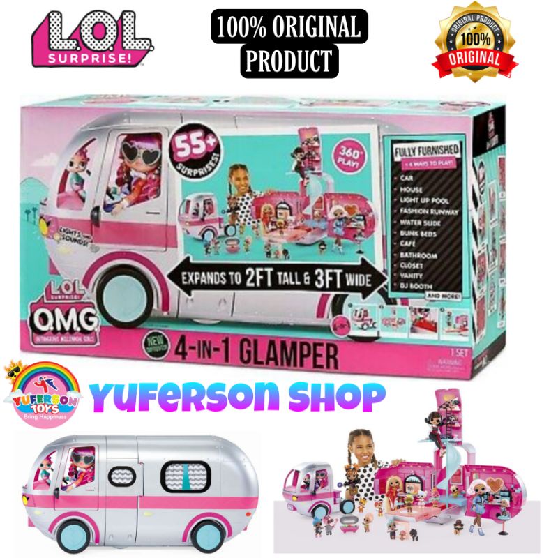 Jual LOL Surprise OMG 4in1 GLAMPER 55+ Surprise Fashion CAMPER Mobil ...