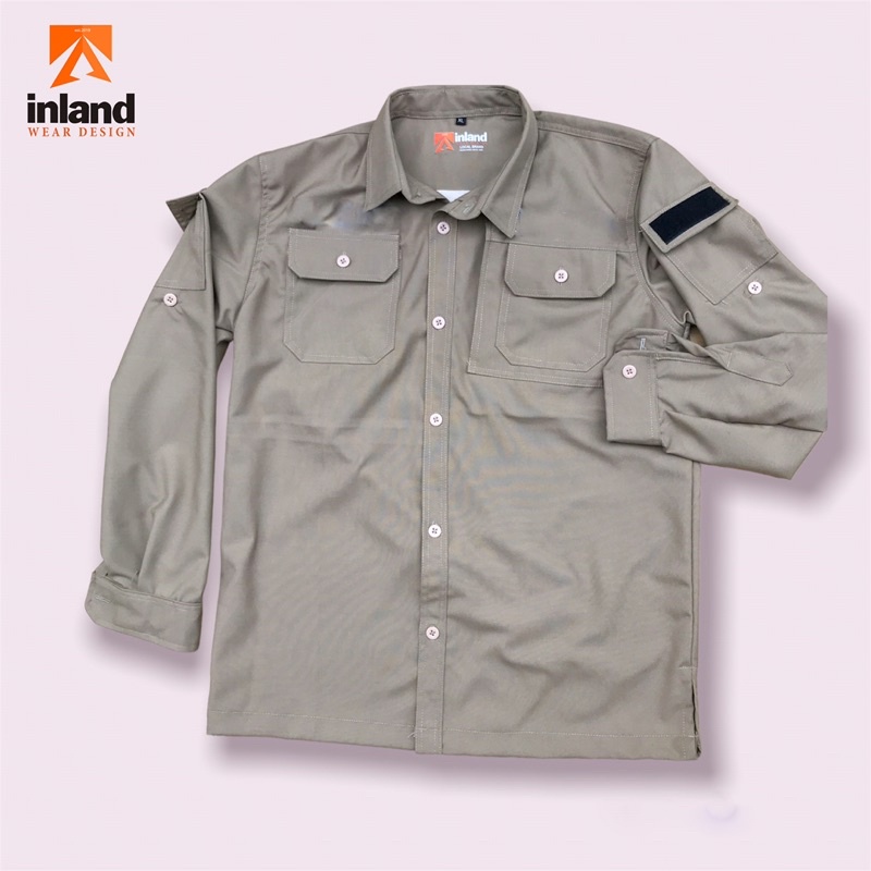 Jual INLAND KEMEJA TACTICAL CREAM | Shopee Indonesia