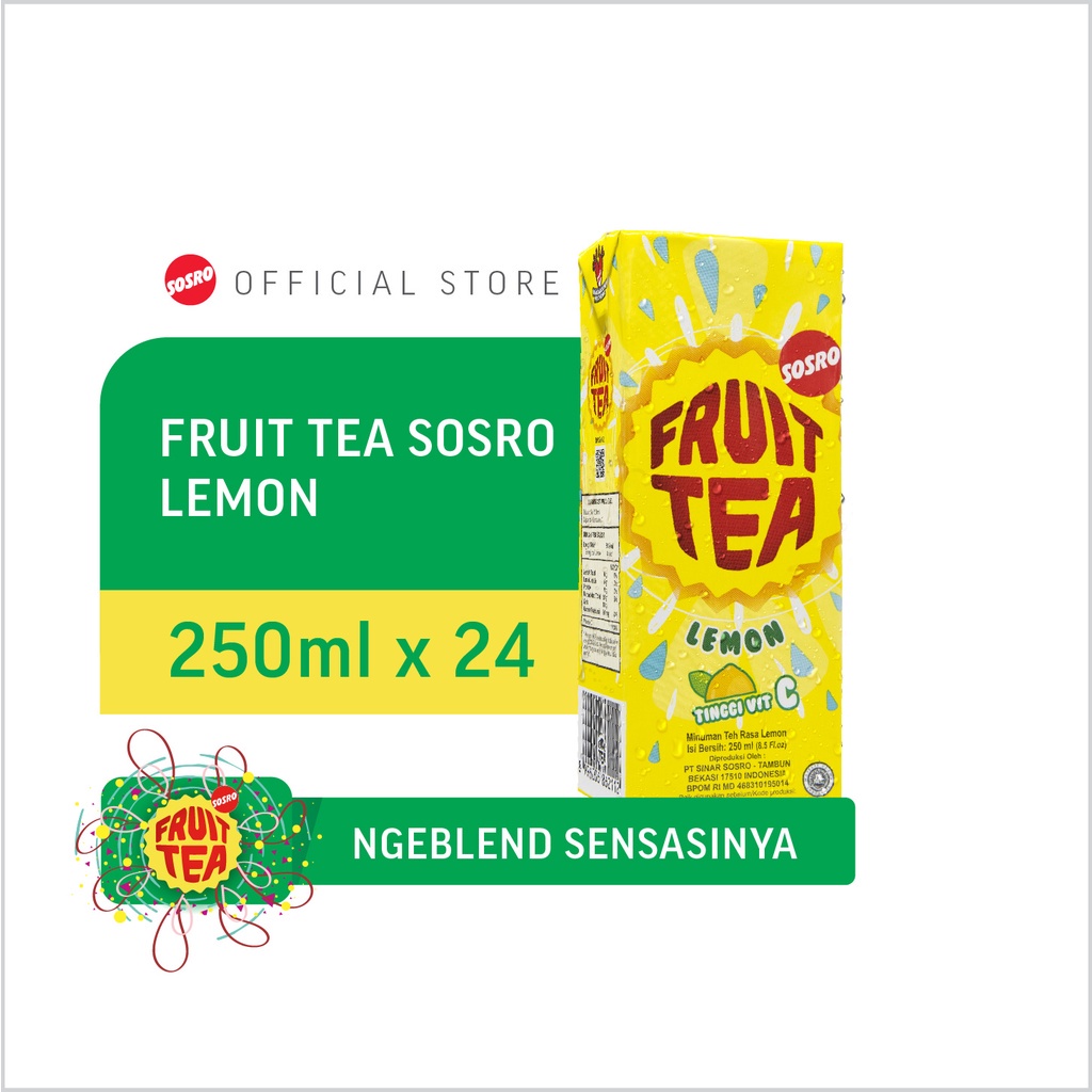 Jual Fruit Tea Sosro Kotak Lemon 250ml isi 24pcs | Shopee Indonesia