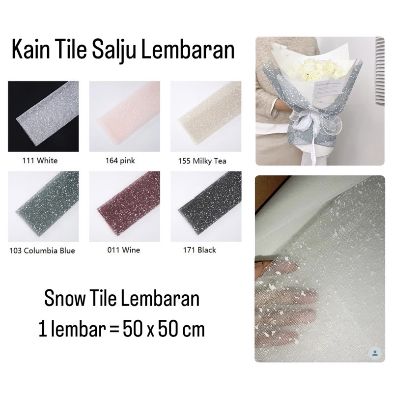 Jual Kertas Tile Salju untuk Buket Lembaran / Flower Wrapping Snow Kain ...