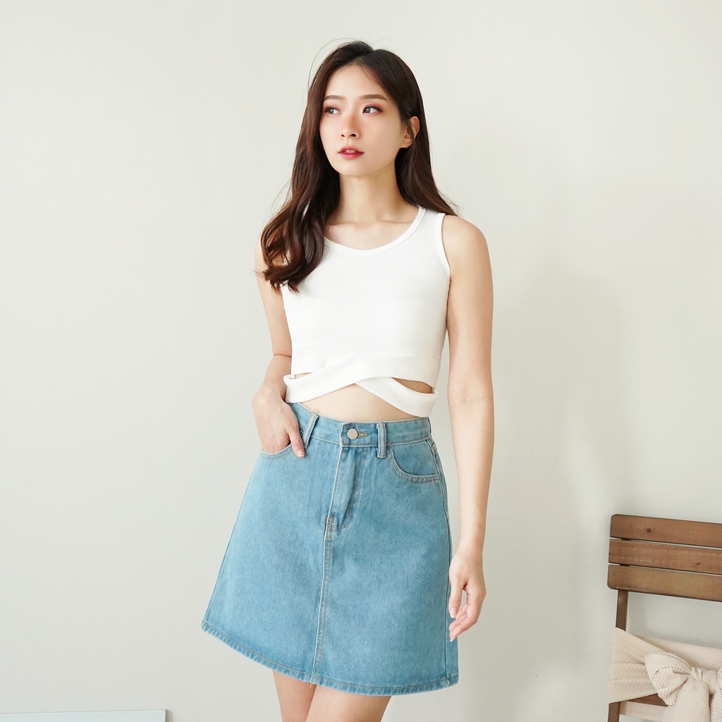 Jual Tank Top Knit Tanktop Polos Wanita Crop Top 170 | Shopee Indonesia