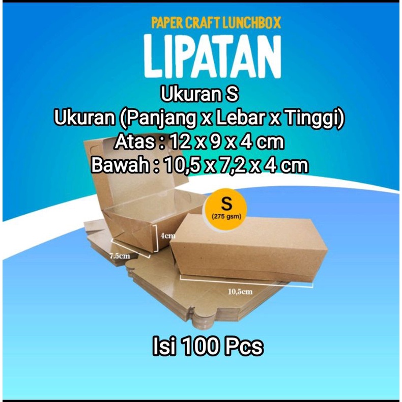 Jual Lunch Box Paper Kraft Size S Lembaran / Lipatan - Lunch Box Coklat ...