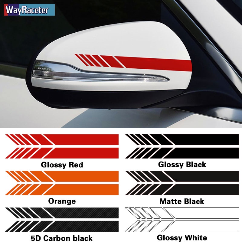 Jual 2 Pcs Car Rear View Mirror Sticker Stripes Vinyl Decal For ...