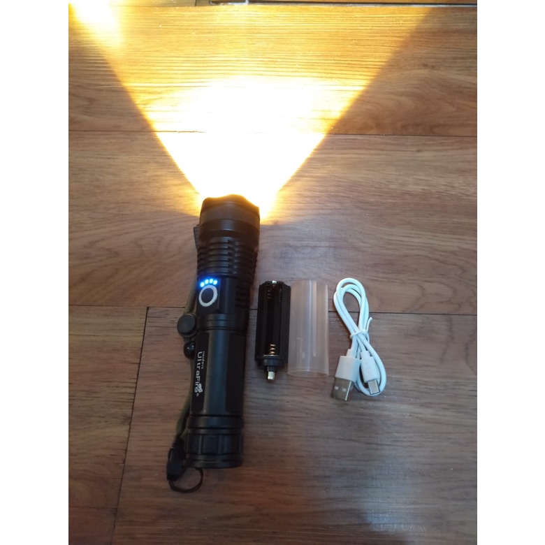 Jual Senter LED kuning super terang XHP 50 ultrafire 18650 26650 P50 ...