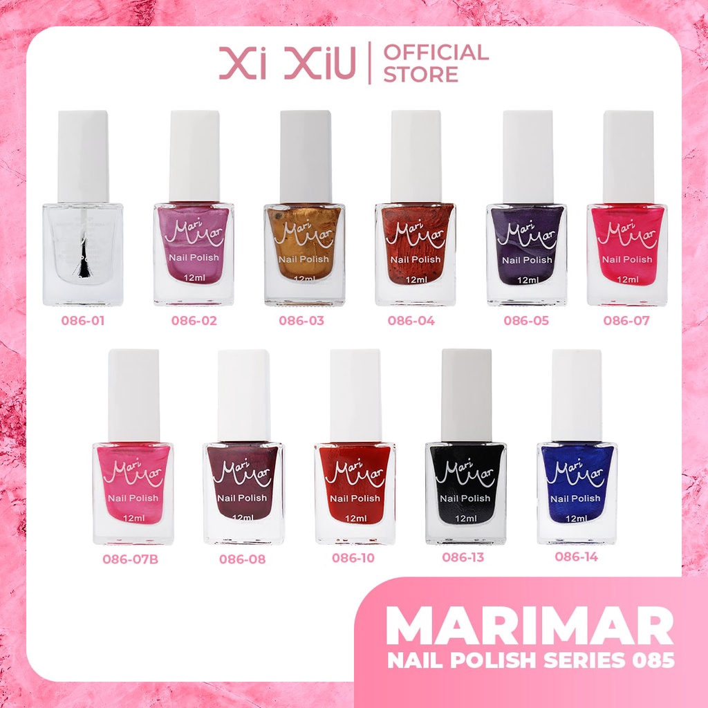 Jual MARIMAR NAIL POLISH 12 COLORS SHADES KODE : 086 | Shopee Indonesia