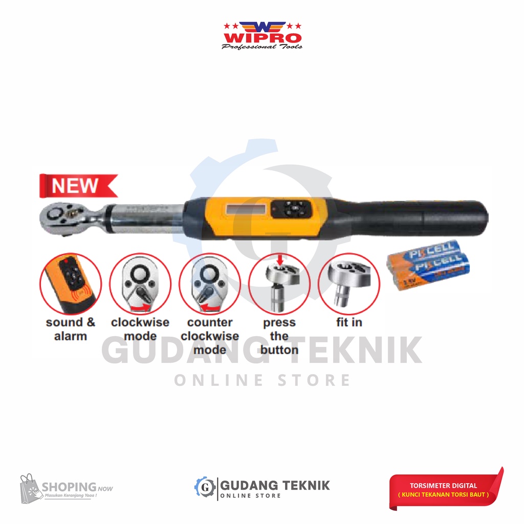 Jual Torsimeter Digital 3/4" WIPRO DTM-500 / Kunci Momen Torsi Baut 25 ...