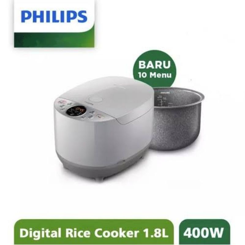 Jual Philips Digital Rice Cooker 1.8L 10menu HD4515 Gray | Shopee Indonesia