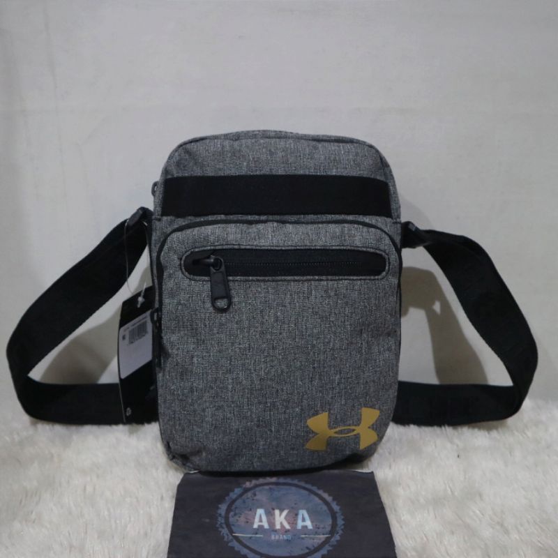 Jual Tas Under Armour UA Crossbody Grey Black Sling Waist Bag ( 100% ...