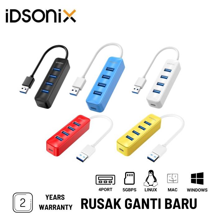 Jual IDSONIX 4 Port USB 3.0 USB Hub IAU3-4A always ready! | Shopee ...