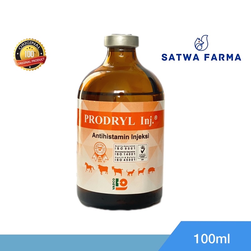 Jual Prodryl Inj 100ml Antihistamin obat alergi hewan | Shopee Indonesia