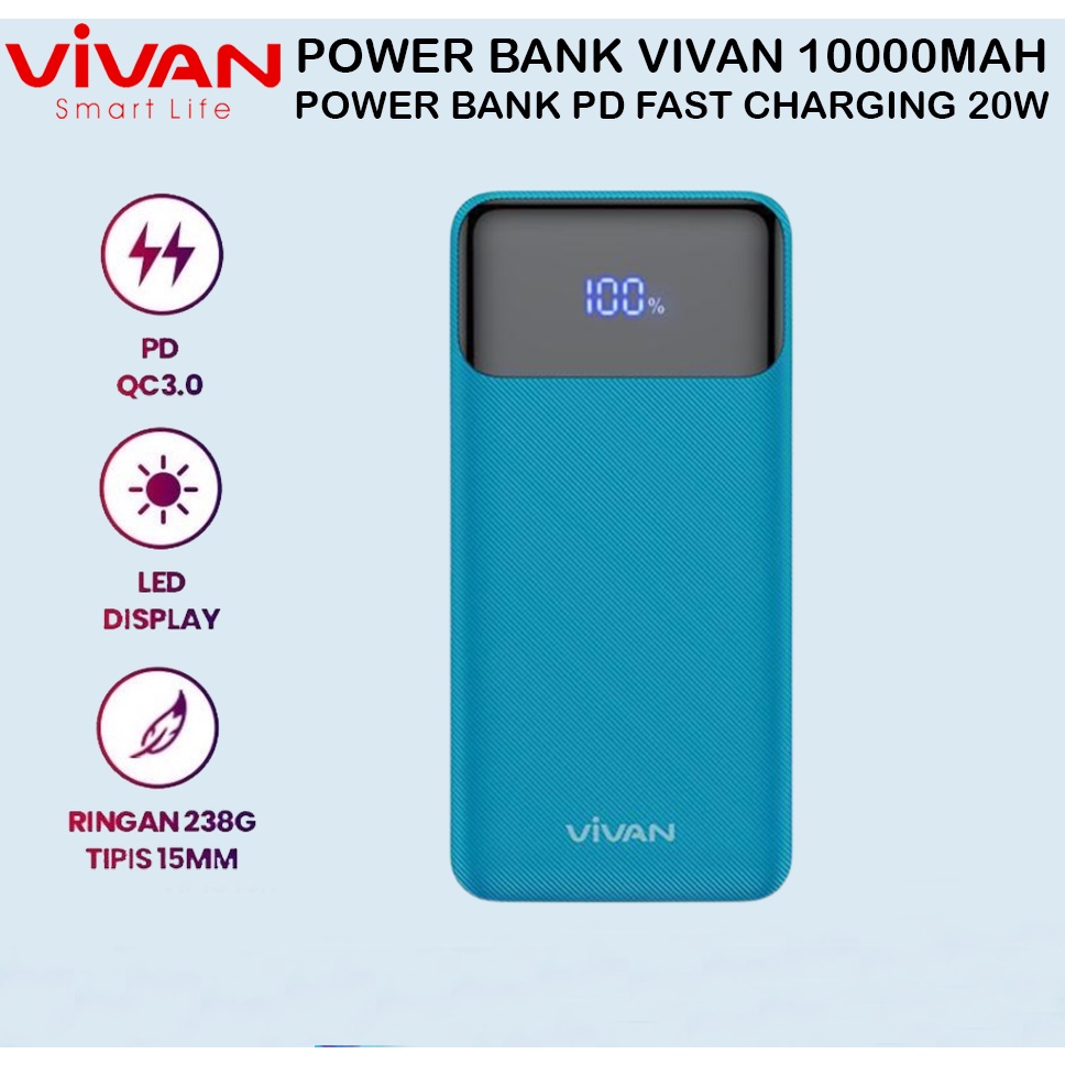 Jual Vivan Vpb-x10 Powerbank Iphone 12 Pd Led Display Power Bank Fast ...