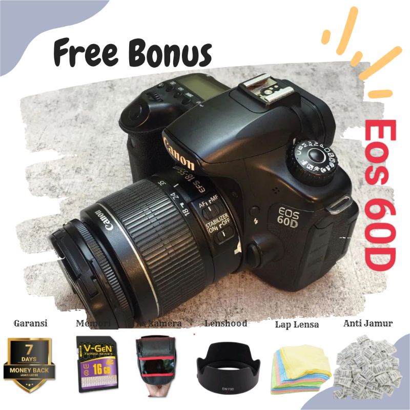 Jual Kamera Canon 60D + Lensa 18-55 + Memori 16 Gb + Tas Bagus ...