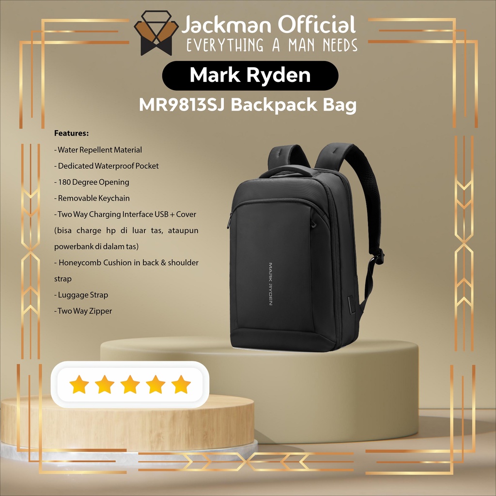 Jual MARK RYDEN MR9813 Backpack Slim Bag Tas Ransel Laptop Tipis 15.6 ...
