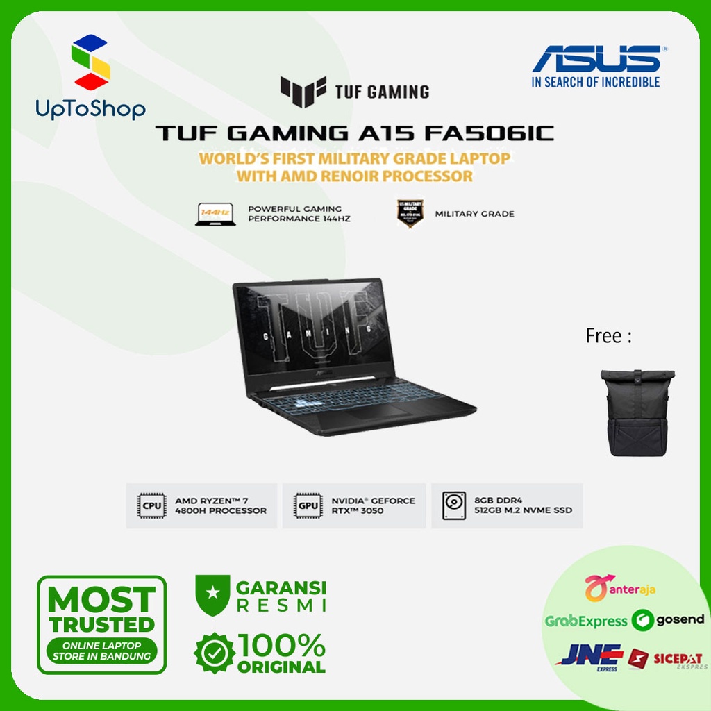 Jual ASUS TUF A15 FA506ICB-R735B6T-O11 Ryzen 7 4800H 8GB 512GB RTX3050 ...