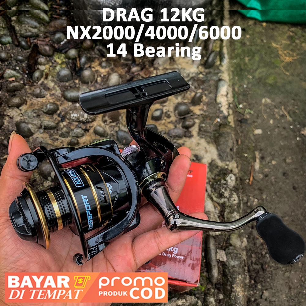 Jual (COD) Reel Pancing Metal 14BB Drag 12Kg NX Seri 2000/4000/6000 ...