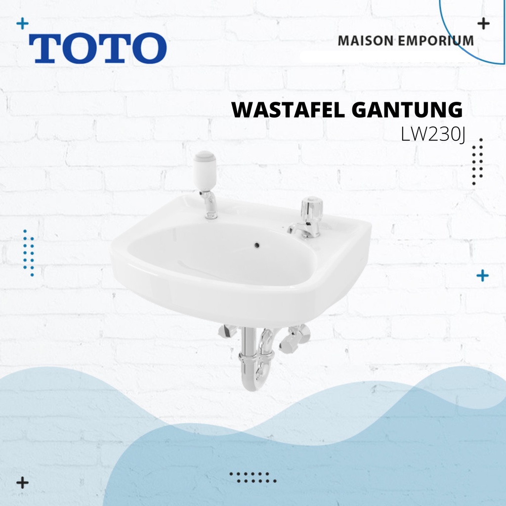 Jual Wastafel TOTO Original LW230J / Wastafel Gantung TOTO Body Only 230 / Wall Hung Lavatory 2 ...