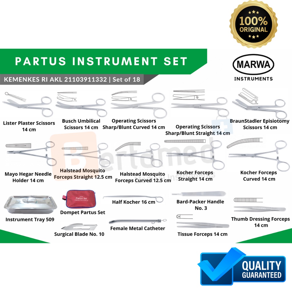 Jual MARWA Partus Instrument Set AKL / Instrumen Set Prodesur Partus ...