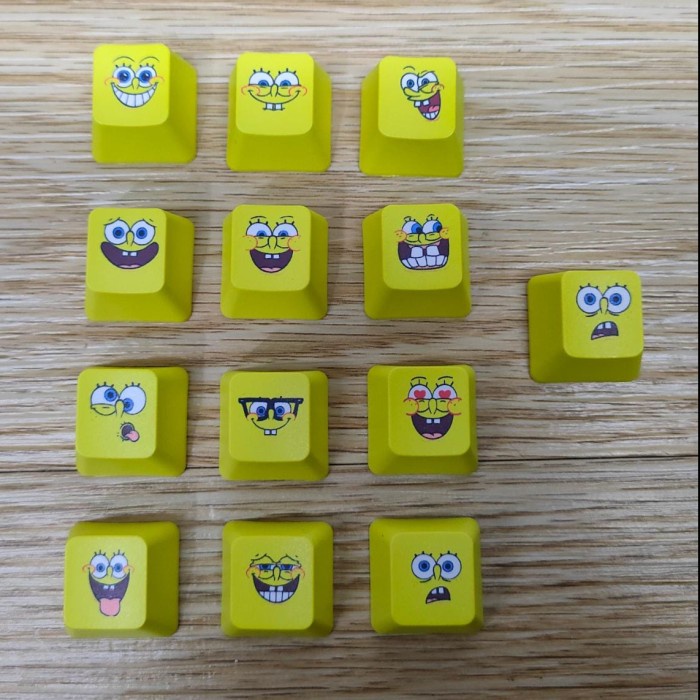 Jual SPONGEBOB KEYCAPS SET R4 PBT OEM PROFILE ( 13 PCS ) | Shopee Indonesia