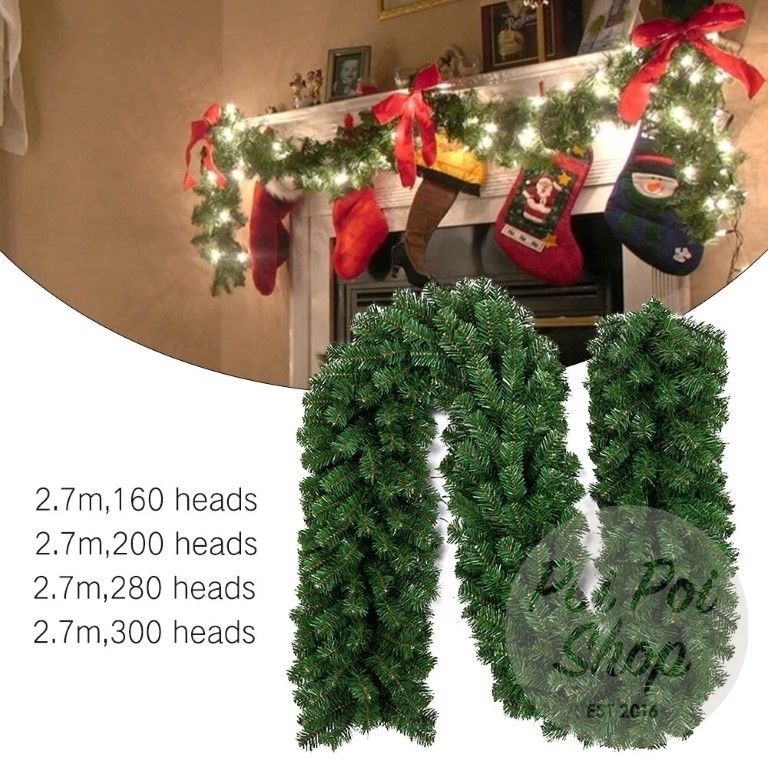 Jual Garland Daun Kawat 2.7m Murah Hiasan Natal Daun Dekorasi Natal ...