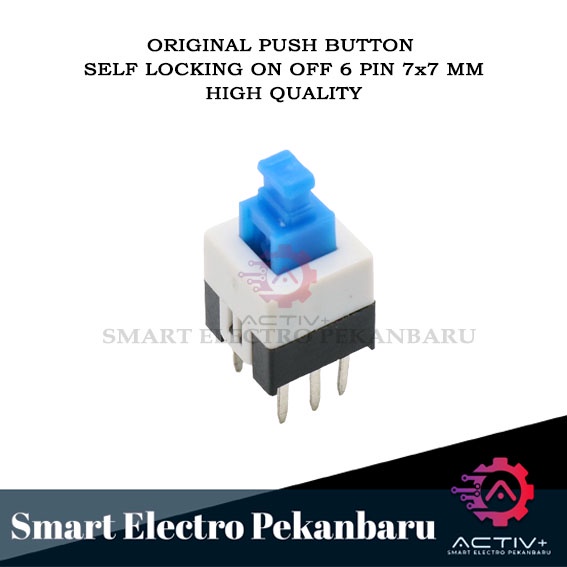 Jual ORIGINAL SELF-LOCK SWITCH PUSH BUTTON SAKLAR PUSH ON OFF 6 PIN 7x7 ...