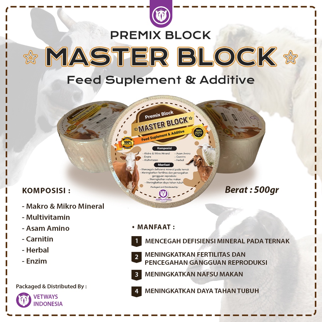 Jual MASTER BLOK 500 GRAM (New Formula) - Mineral Blok Kambing Domba ...