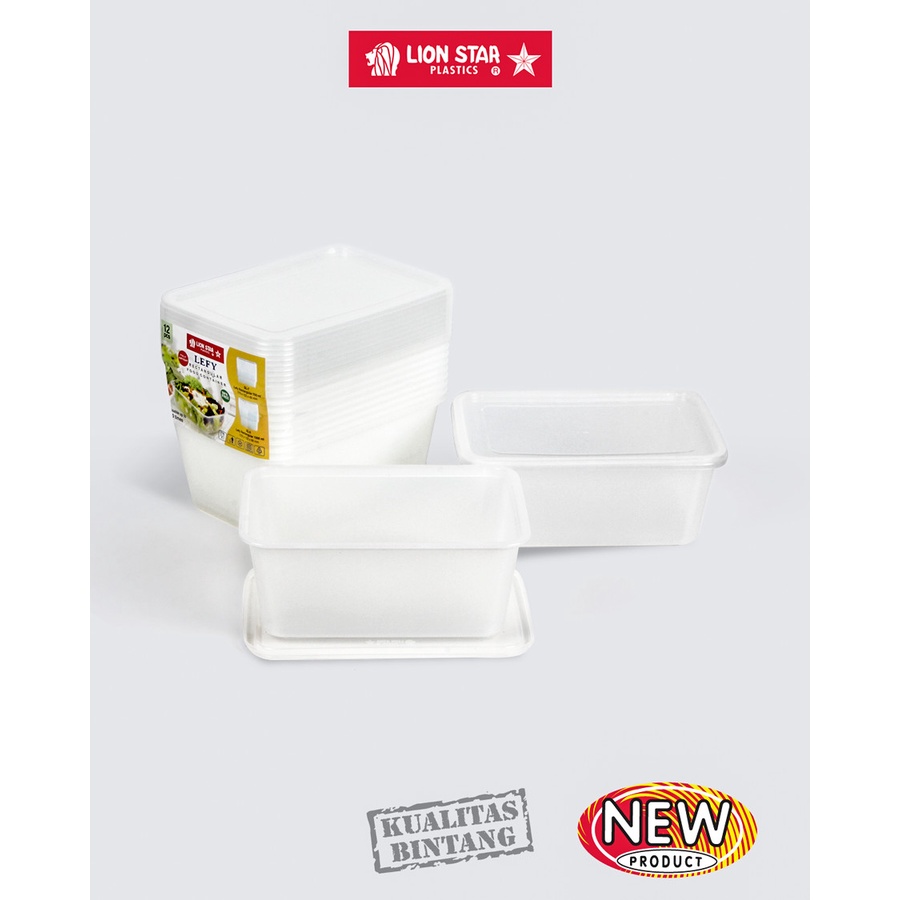 Jual Lion Star Lefy Set Kotak Makan Kotak Bening Segi / Rectangular 750 ml Toples Plastik ...