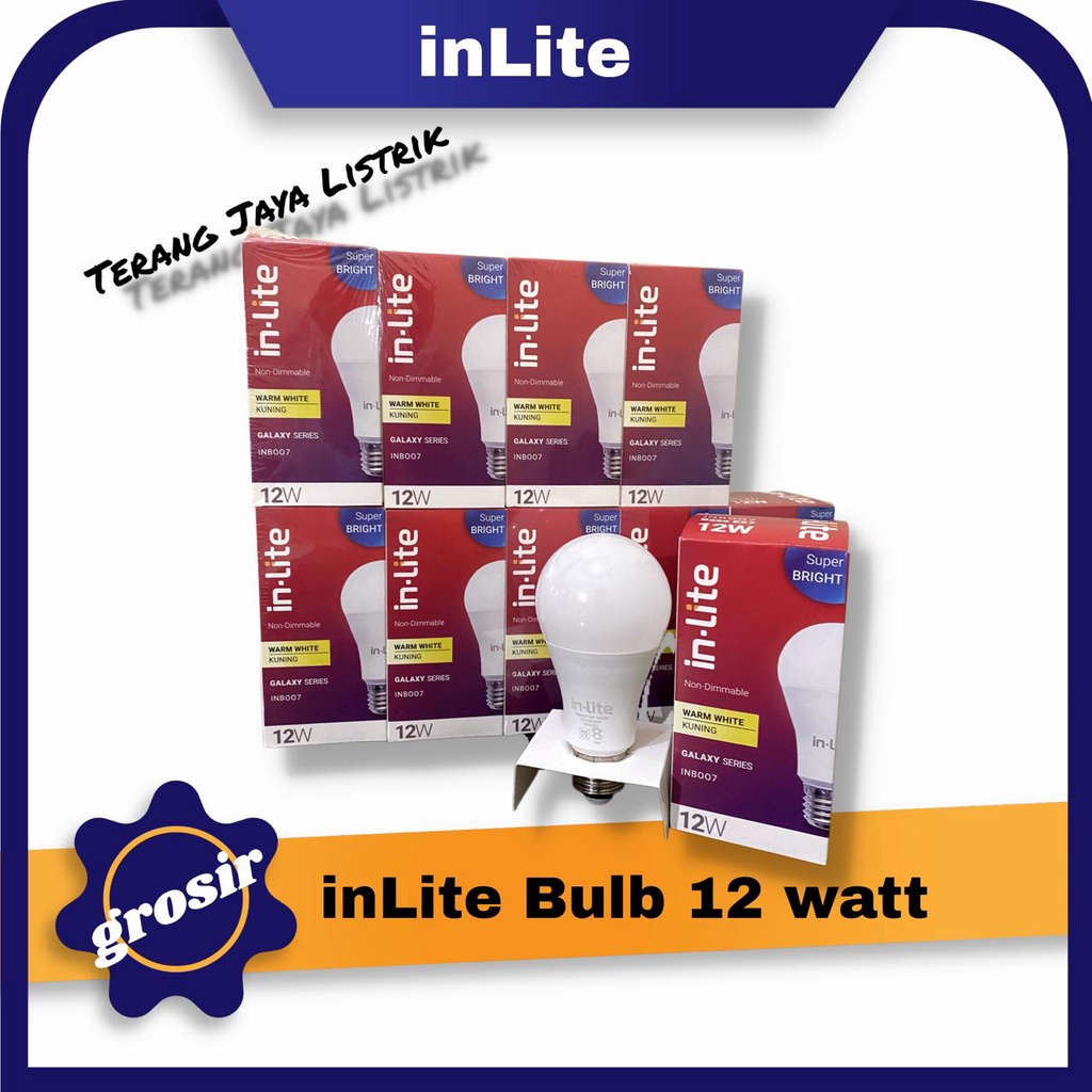 Jual Inlite Lampu Led Bulb 12 watt 12w Putih Kuning INB007 | Shopee Indonesia